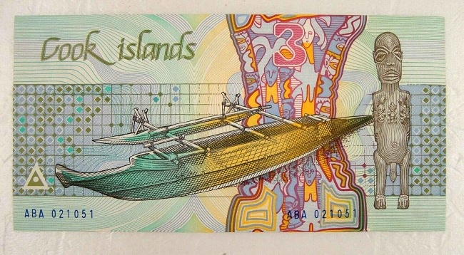 Three dollars, Cook Islands, žralok :: SHELLS, MUŠLE, LASTURY